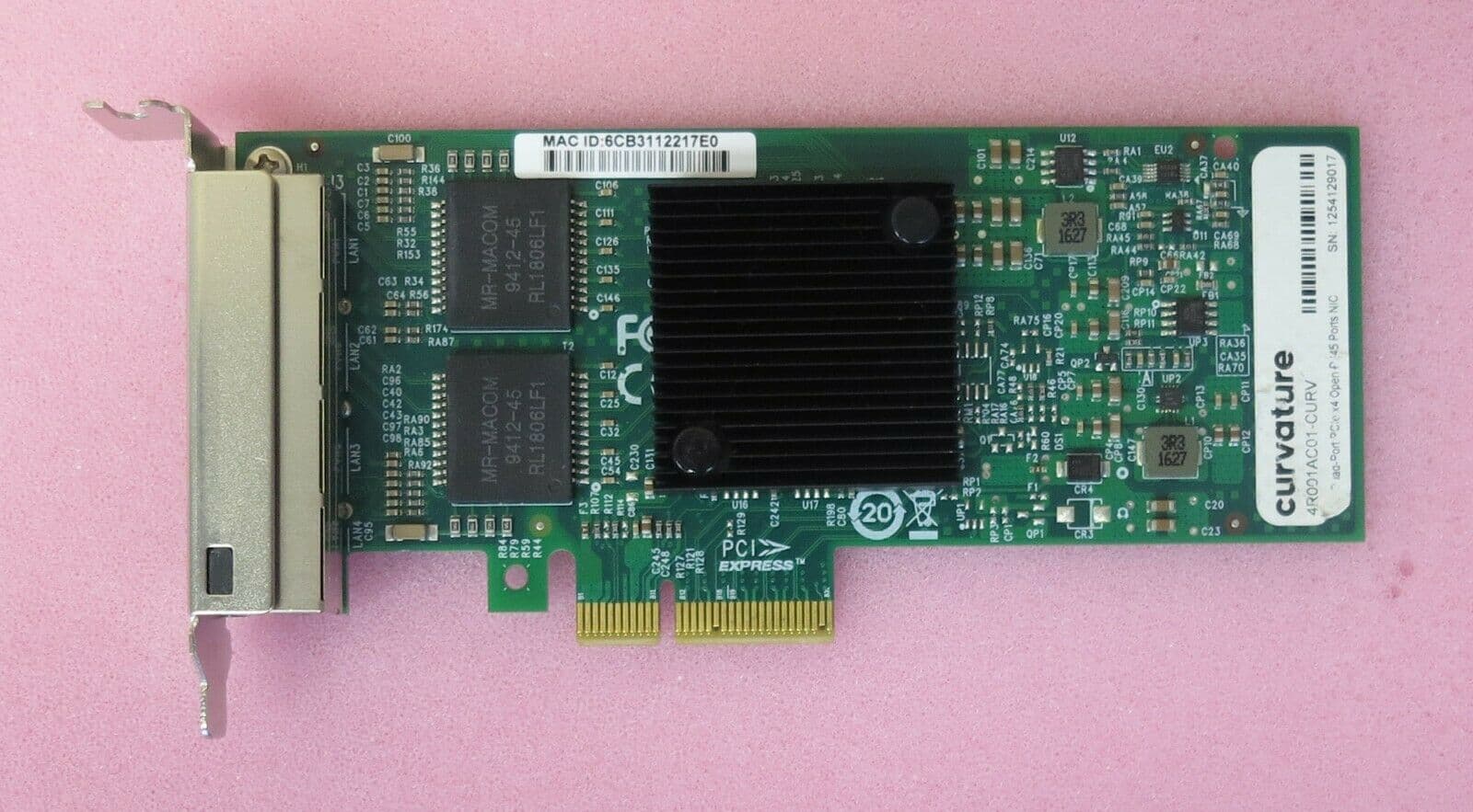 Curvature Quad Port PCIe x4 1GbE Network Interface Card NIC 4R001AC01-CURV