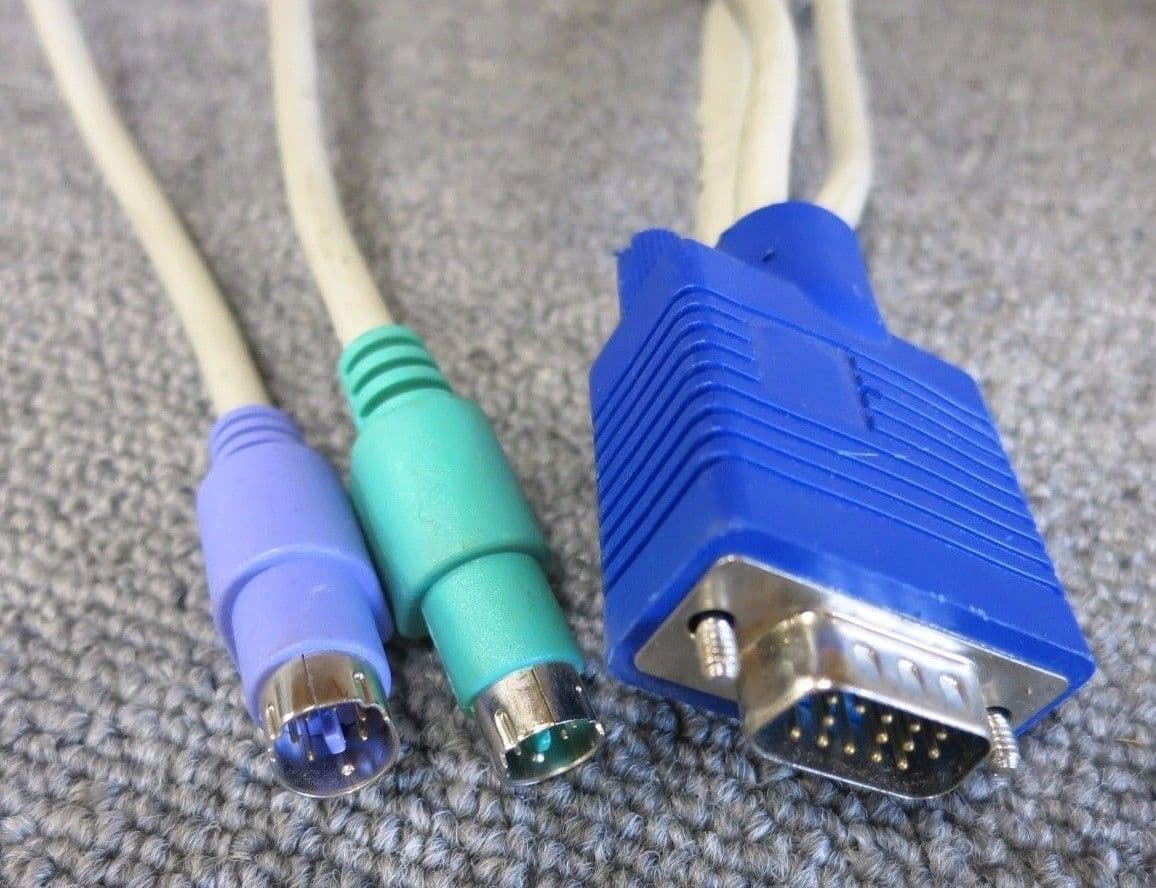 Cybex CIFCA-12A Avocent AutoView 12FT DS1800 PS/2 Keyboard & Mouse VGA ...