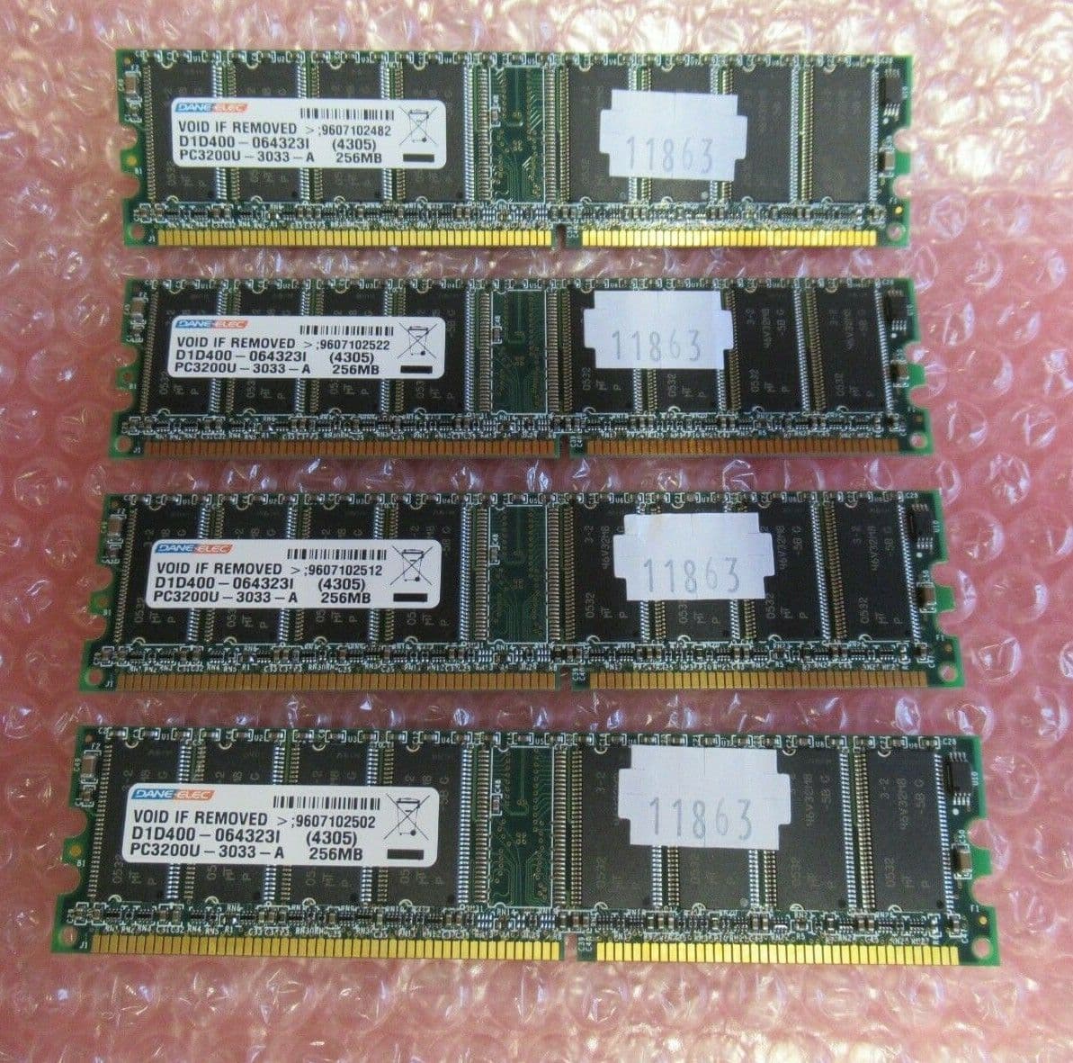 Dane-Elec D1D400-064323I 1GB 4x256MB PC3200 DDR non-ECC CL3 184P DIMM ...