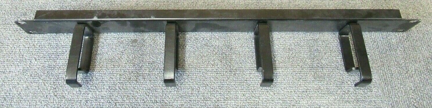 Data Rack Cabinet Cable Tidy Bar 19" 1U Vertical Black 4 Ring Hoops