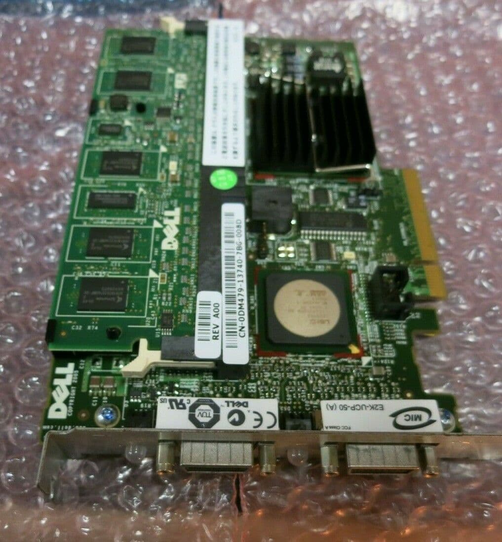 Dell 0DM479 PERC 5/E 256MB SAS PCIe RAID Controller Card & Battery 0X8483