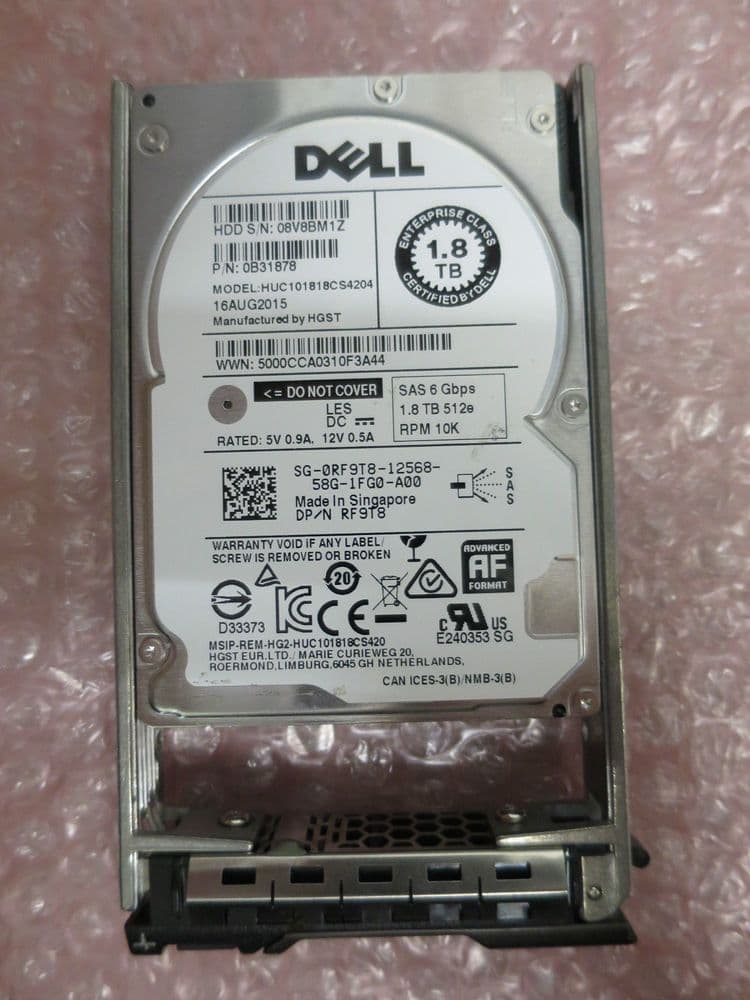 Dell 1 8TB 10K SAS 2 5" Hard Drive PowerEdge R720 R430 R630 R730 R730XD ...