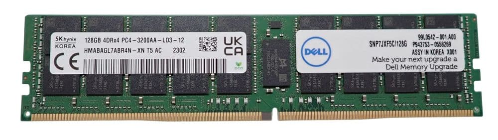 Dell 128GB 4DRx4 PC4-3200AA DDR4 ECC REG LRIMM Memory SNP7JXF5C/128G ...