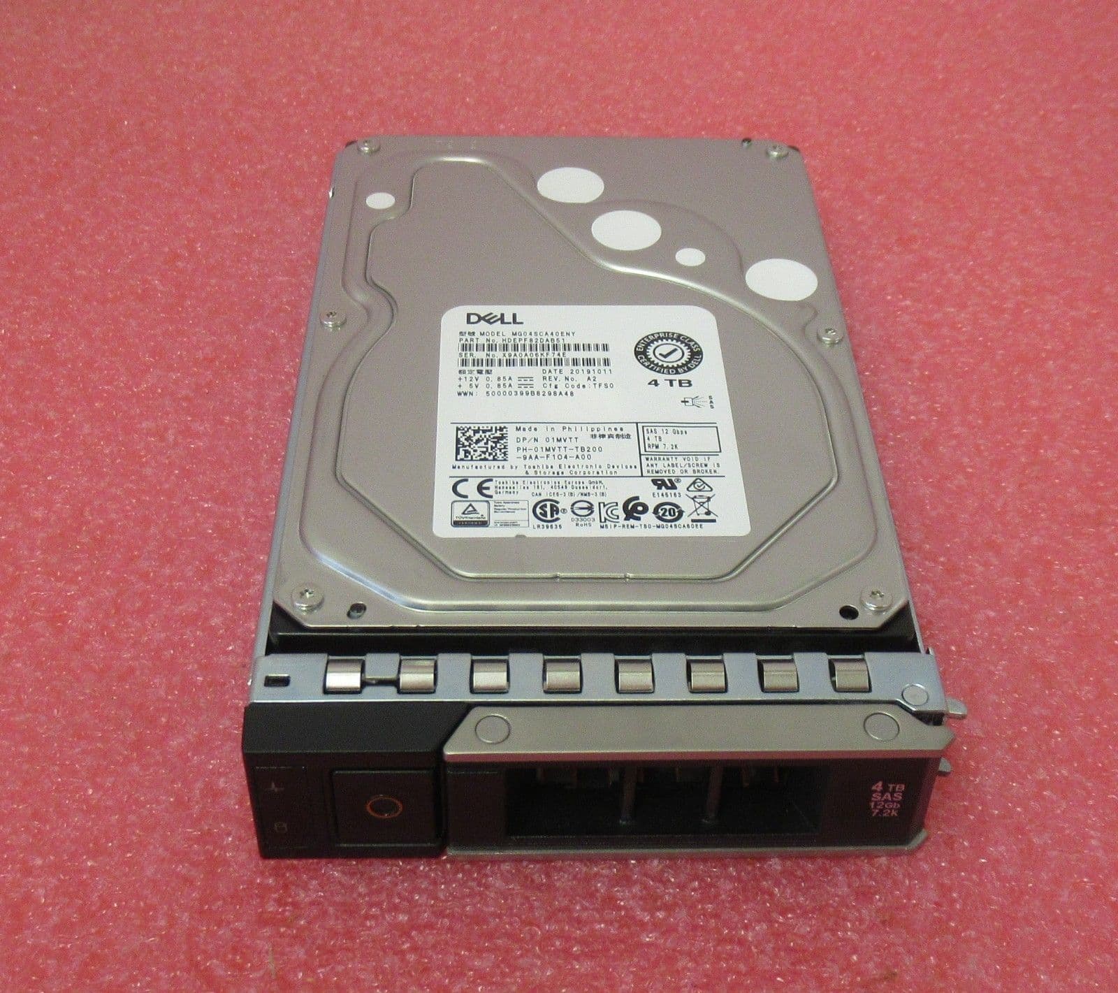 Dell 1MVTT 4TB 7200RPM SAS 12Gbps 128MB 3 5" Hot Swap Internal HDD with ...