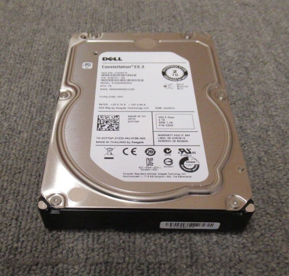 Dell 1P7DP ST2000NM0023 Constellation ES 3 2TB 7200RPM SAS 6Gbps 128MB ...