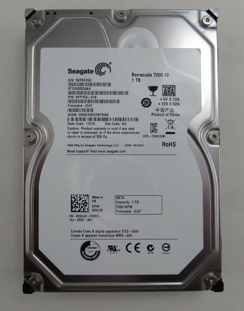 Dell 1TB 3 5" SATA 6GB/s 7 2K 32MB Hard Drive HDD ST31000524AS DDJJ0