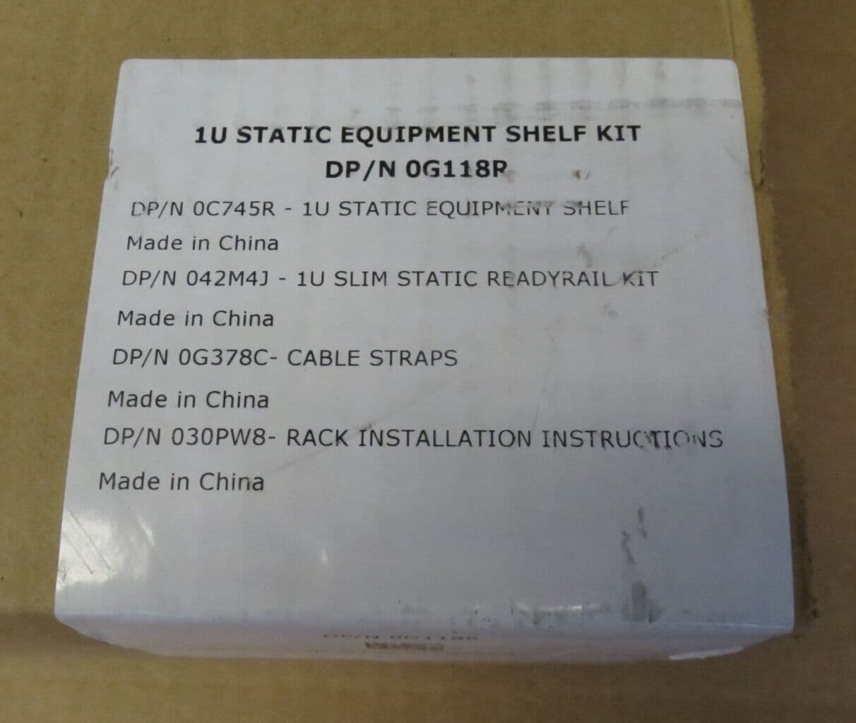 Dell 1U Static Equipment Shelf Kit Rack Mount Rail For Poweredge G118P ...