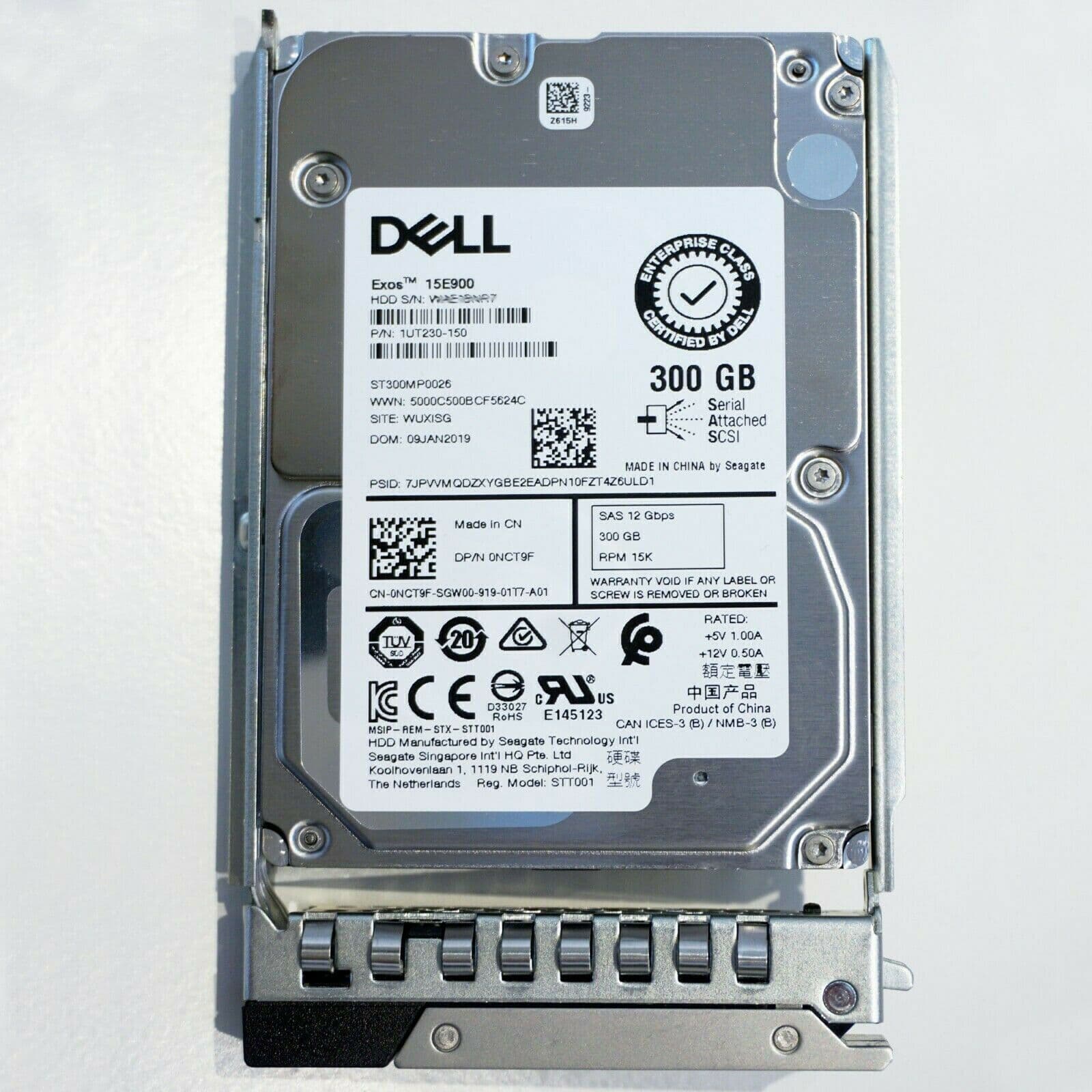 Dell 300GB 2 5" SAS 12Gb/s 15K Hard Drive HDD NCT9F 14th Series Caddy