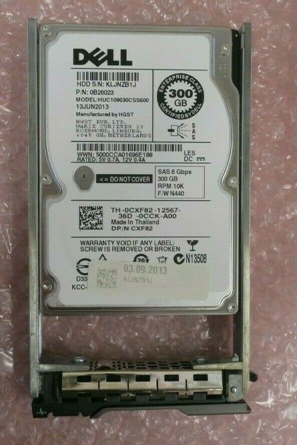 Dell 300GB SAS 10k 2 5" Hard Disk Drive HDD CXF82 for PowerEdge Server ...
