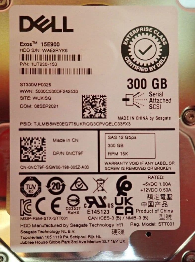 Dell 300GB SAS 15k 12G 2 5" Hard Drive in 3 5" Hybrid Carrier NCT9F 400 ...