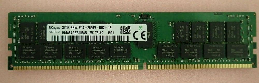Dell 32GB 2RX4 PC4-2666V DDR4 ECC REG Server Ram HMA84GR7JJR4N-VK ...