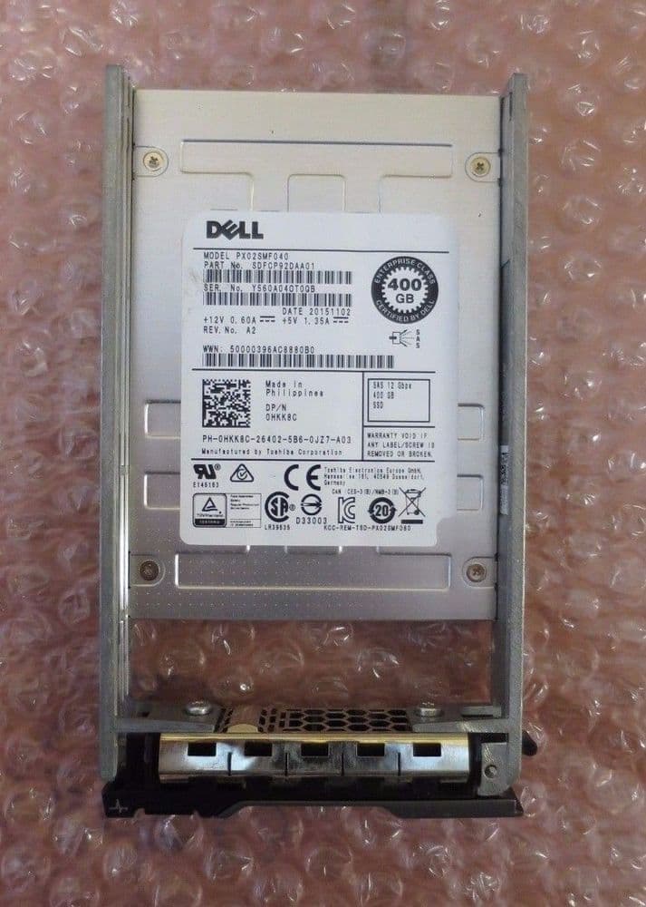 Dell 400GB SSD 12GBps SAS 2 5" eMLC Hot plug Hard Drive HKK8C PowerEdge ...