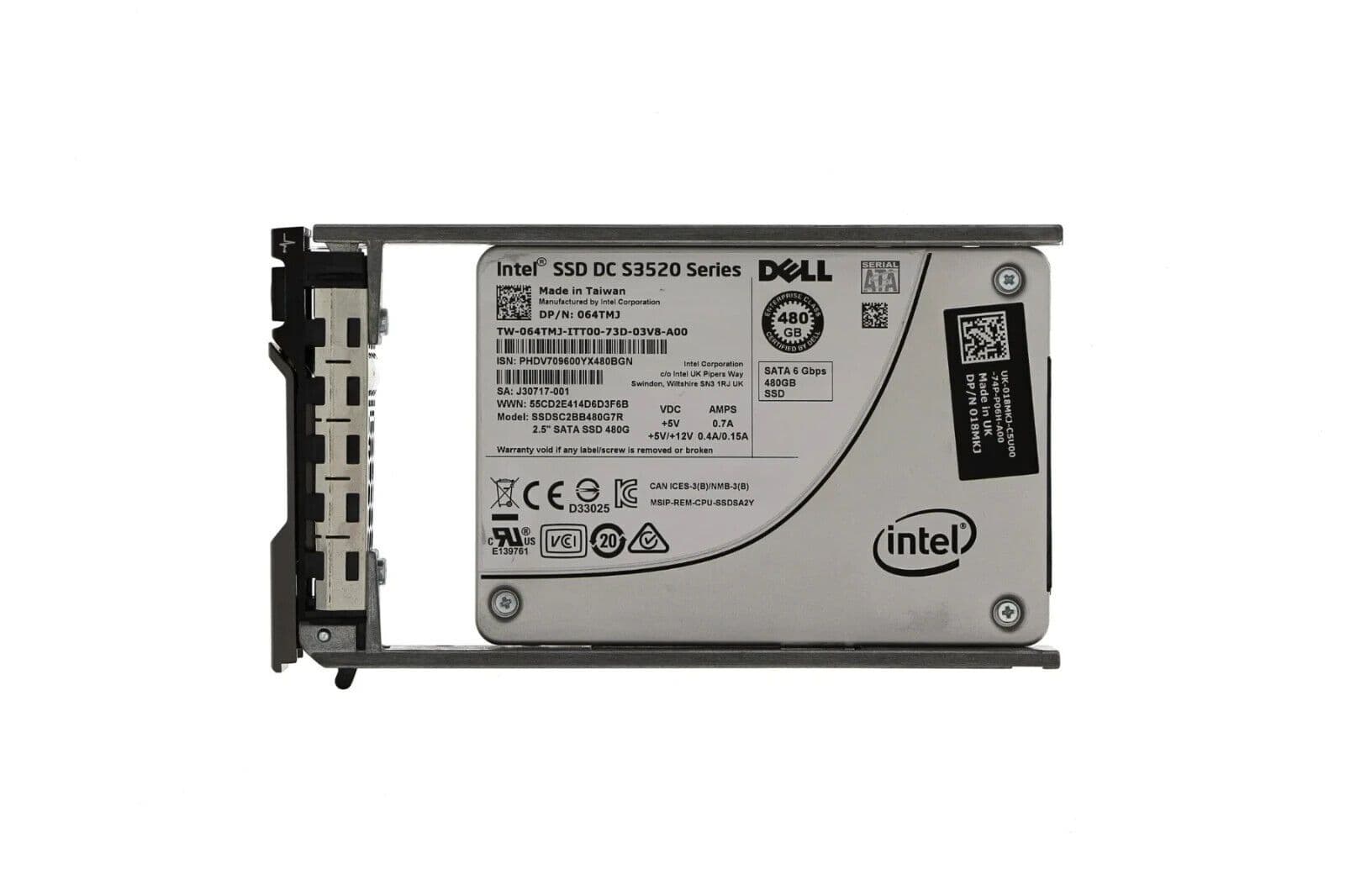 Dell 480GB SSD SATA 2 5" 6G Read Intensive Solid State Drive 64TMJ 064TMJ