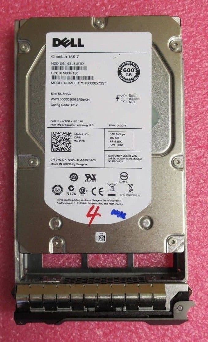Dell 600GB 15K 6Gb/s SAS 3 5 Hot Swap Hard Drive HDD W347K / 0W347K In ...