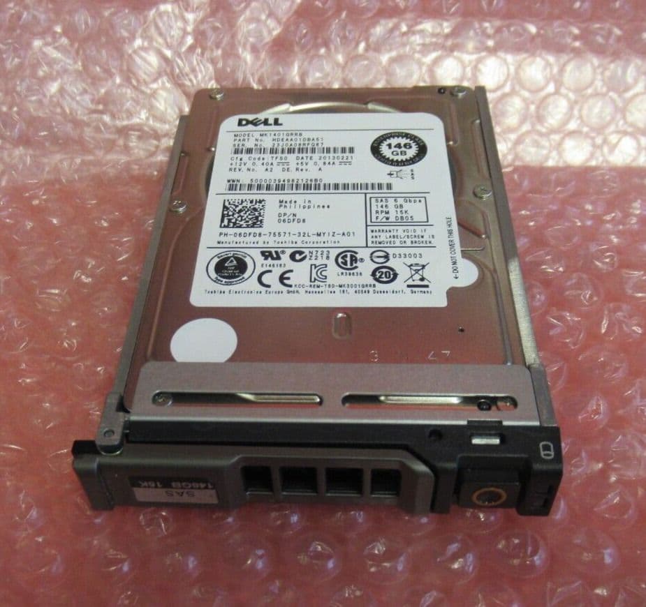 Dell 6DFD8 MK1401GRRB 147GB 15000RPM SAS 6Gbps 32MB 2 5" Internal Hard ...