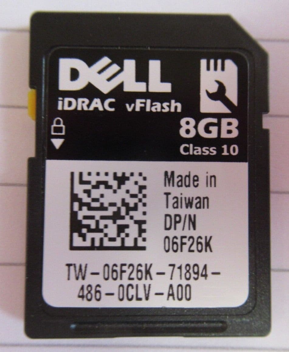 Dell 6F26K iDRAC 7 8GB Class 10 vFLASH SD Card For PowerEdge M620 M820 ...