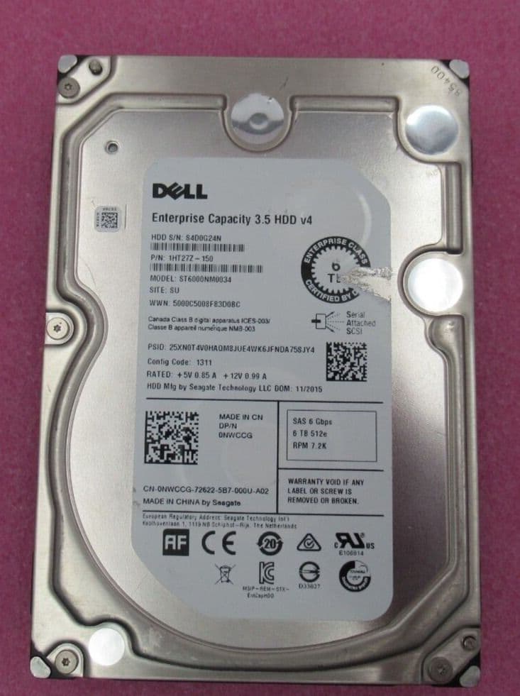 Dell 6TB 7 2K SAS 3 5 12G HDD NWCCG for 12th-15th PowerEdge Server 1