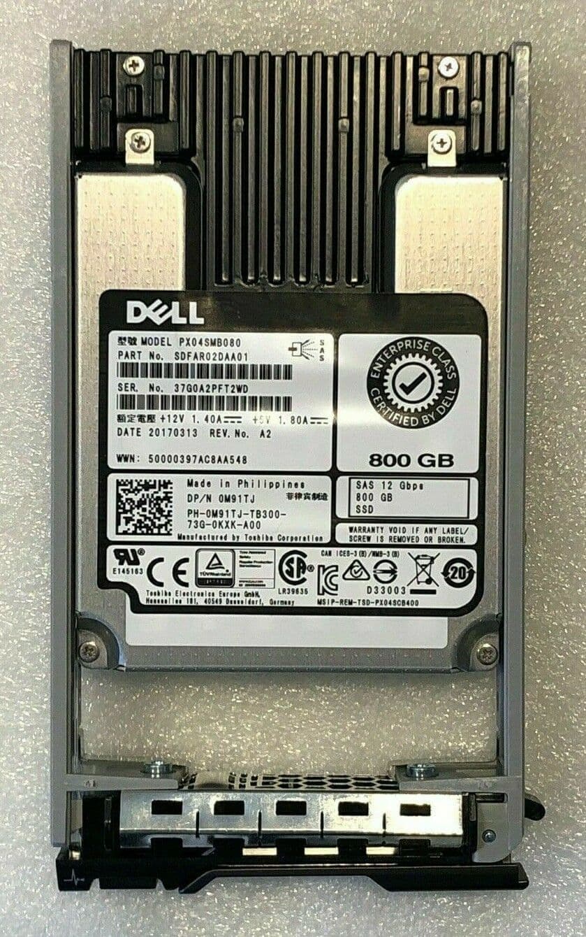 Dell 800GB 12G SAS 2 5" Solid State Drive SSD M91TJ In 13th Gen ...