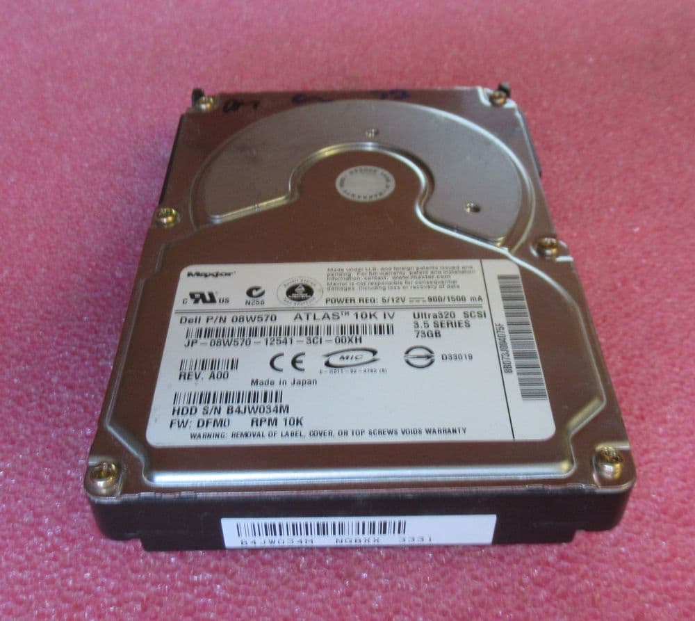 Dell 8W570 08W570 73GB 10000RPM Ultra-320 SCSI 80-Pin 8MB 3 5" Internal HDD