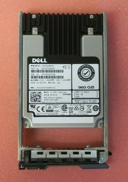 Dell 960GB 2 5" SAS 12G Mixed Use eMLC SSD YYC10 PX04SVB096 13th Gen Caddy