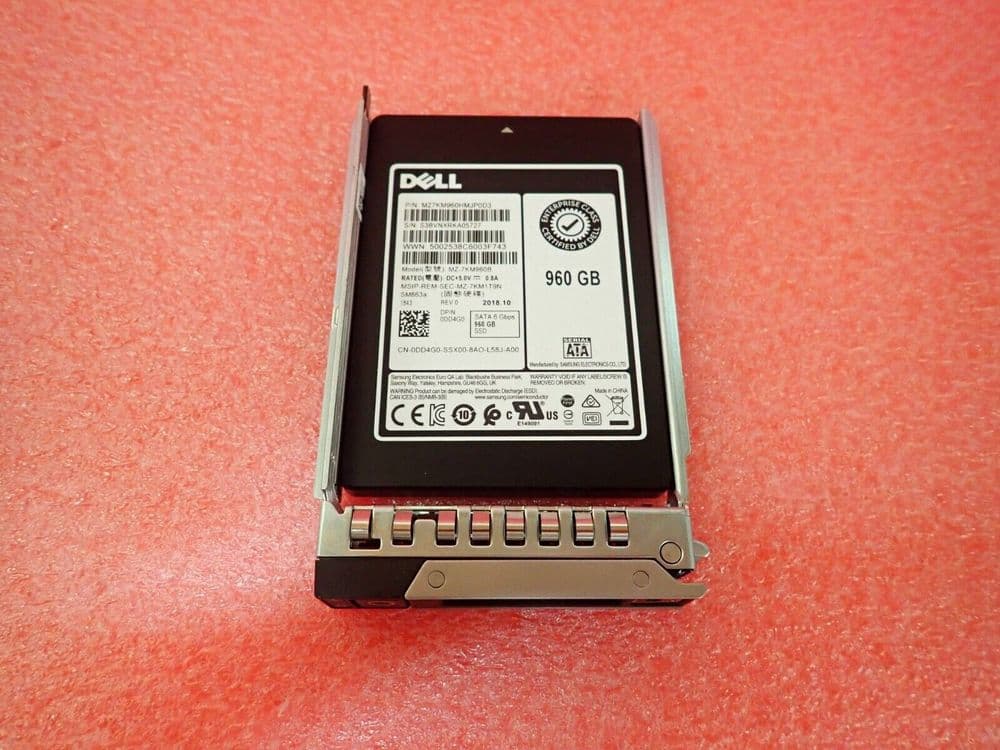 Dell 960GB SSD SATA MU Mixed-Use MLC 2 5" DD4G0 SM863A 14t/15th Gen Caddy