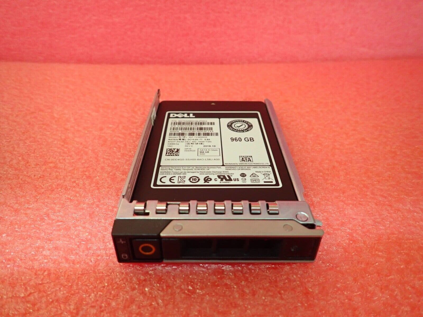 Dell 960GB SSD SATA MU Mixed-Use MLC 2 5" DD4G0 SM863A 14t/15th Gen Caddy