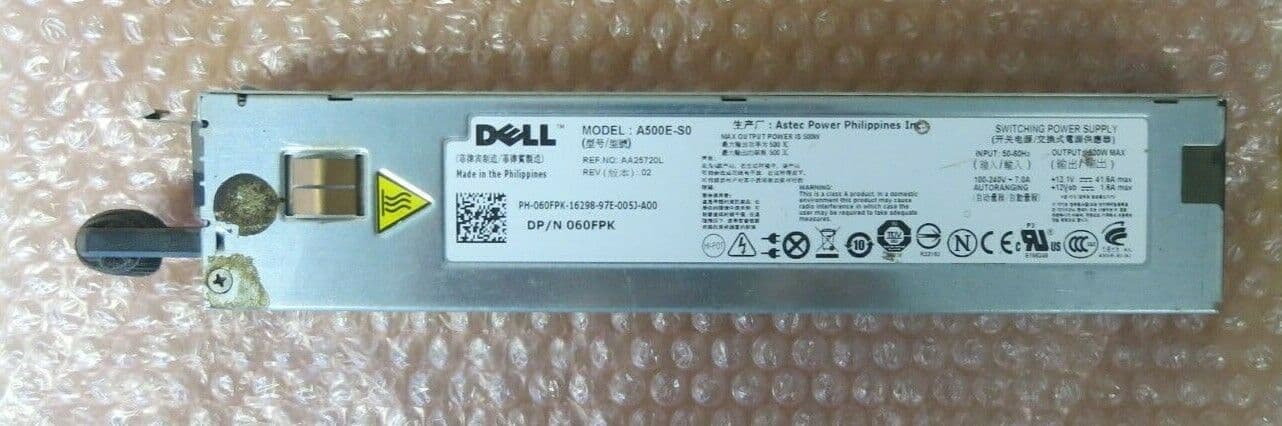 Dell A500E-S0 60FPK PE Hot Swap 500W Power Supply For Dell PowerEdge ...