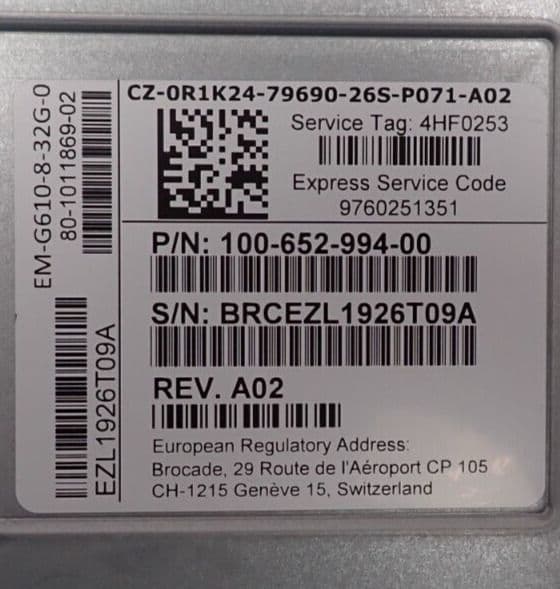 Dell Brocade G610 DS-6610B 24x 32Gb SFP 8-Active FC Switch EM-G610-8-32G-0