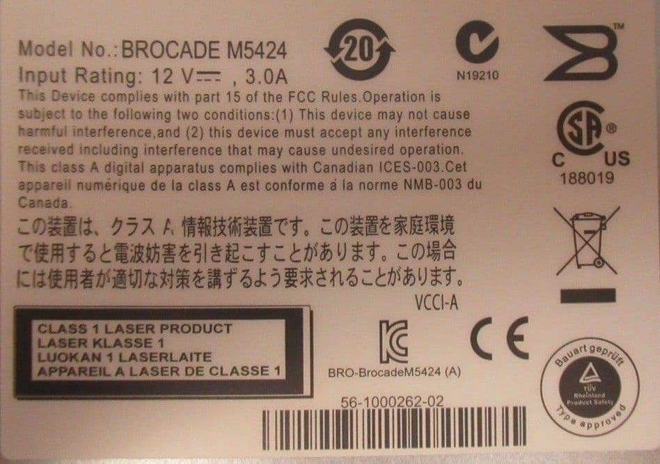 Dell Brocade M5424 8GB/s 24-Port FC Blade Switch for M1000E F855T 8x 8G SFP