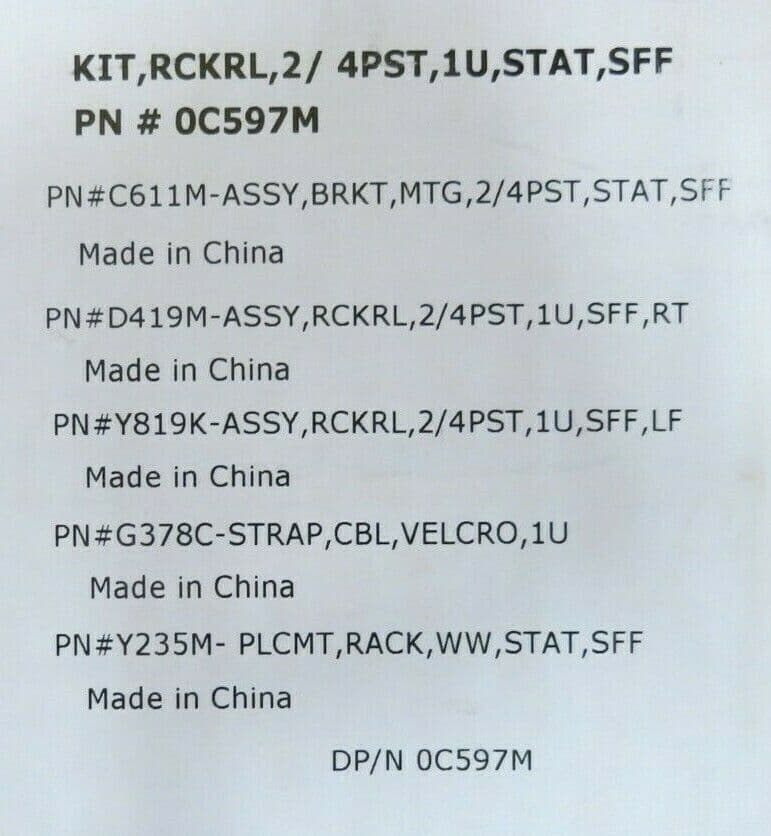 Dell C597M A4 PowerEdge R210 R220 R230 R310 Static Rail Kit New D419M