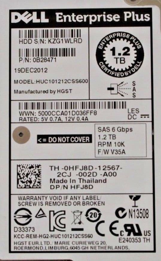 Dell Compellent 1 2TB 10k SAS 2 5" Hard Drive in SCv2020 / SC4020 Tray ...