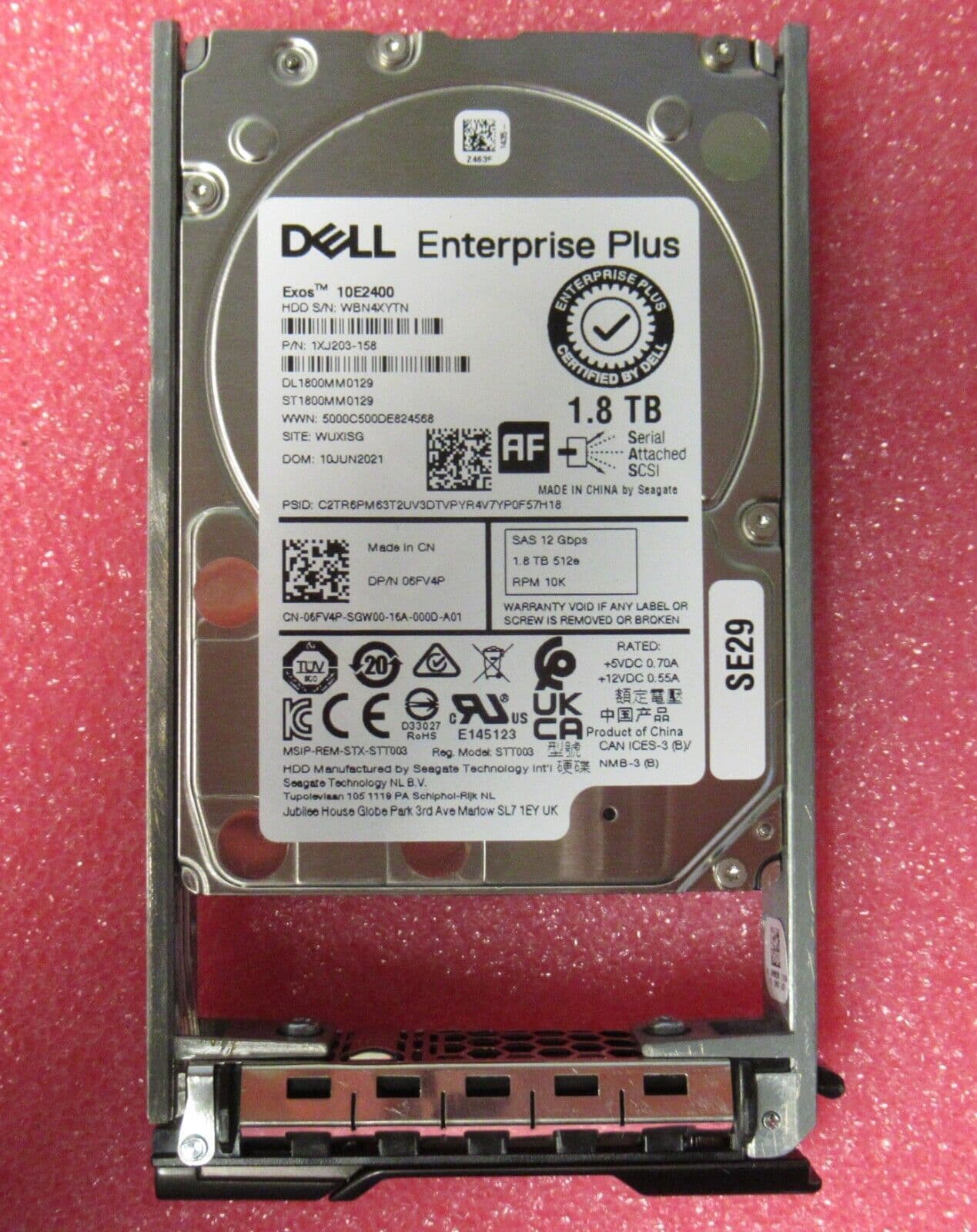 Dell Compellent 1 8TB 10k SAS 2 5" 12G 512e Enterprise Plus Hard Drive HDD 6FV4P