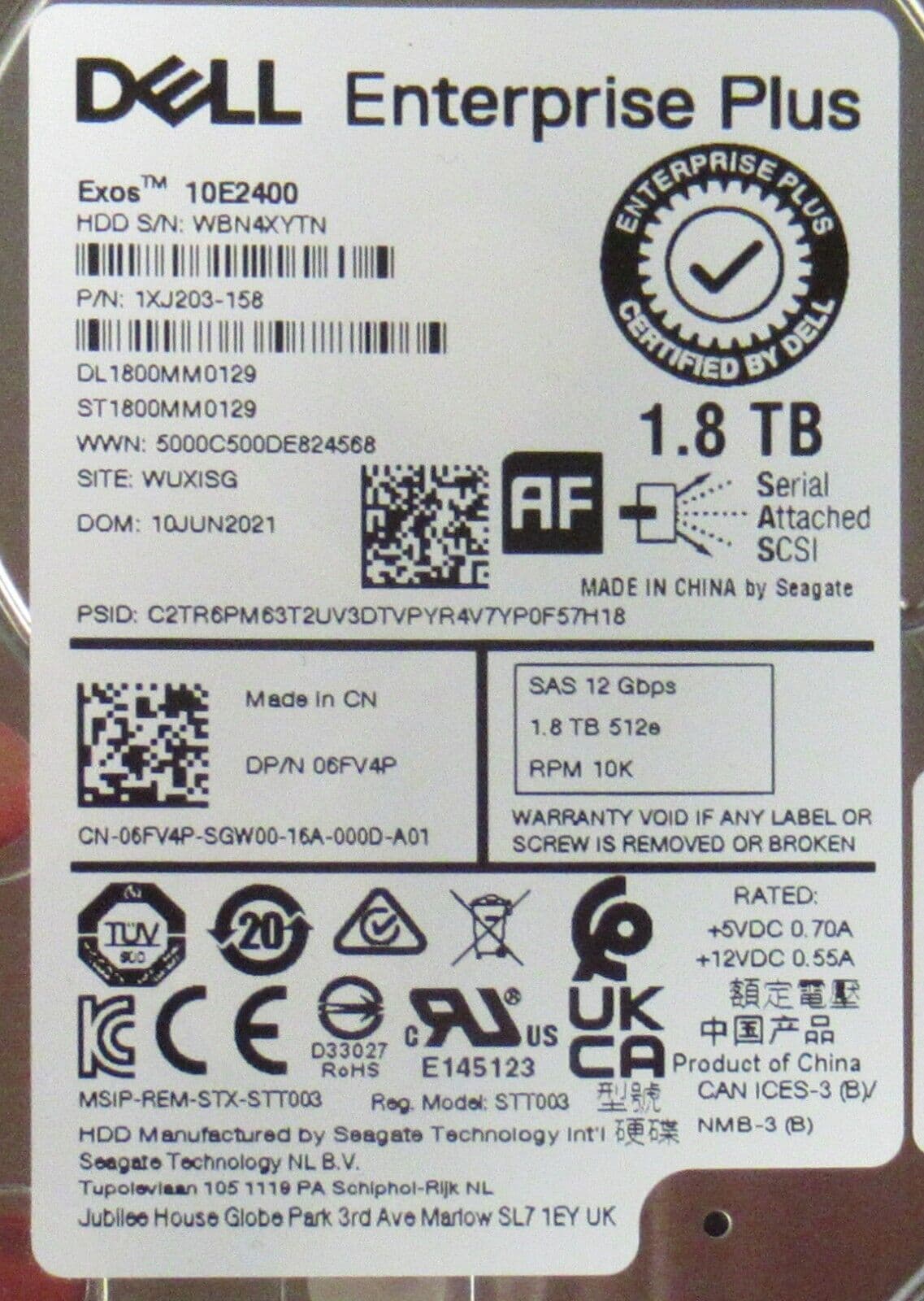 Dell Compellent 1 8TB 10k SAS 2 5" 12G 512e Enterprise Plus Hard Drive ...