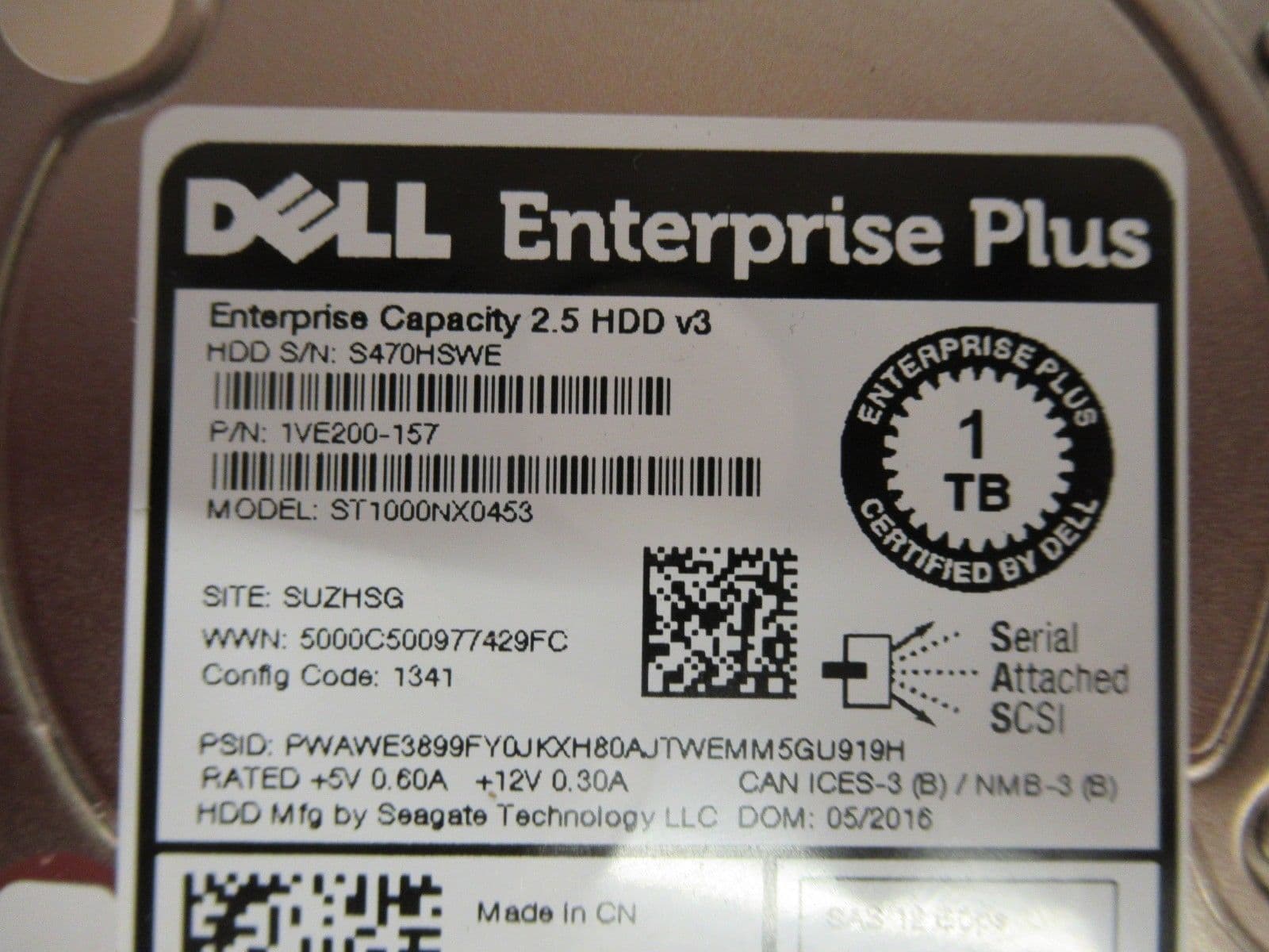 Dell Compellent 1TB 7 2K 12Gbps 2 5" SAS HDD Hard Disk Drive G8FVT Dell ...
