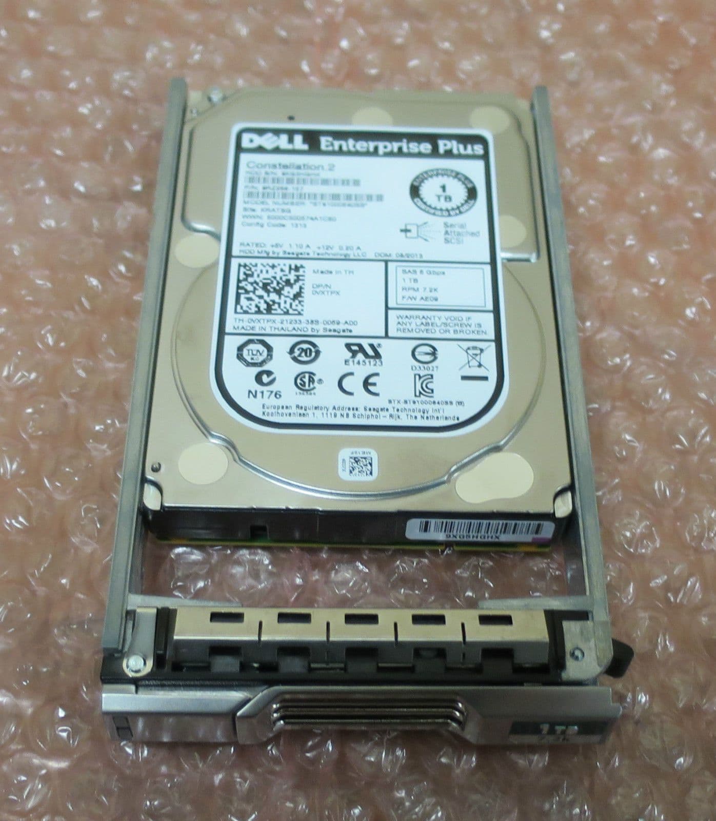 Dell Compellent 1TB SAS 6GBp/s 7 2k 2 5" HDD Hard Drive part number VXTPX