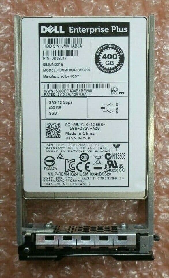 Dell Compellent 400GB 12Gb/s 2 5" SAS Enterprise SSD 8JYJK HUSMH8040BSS200