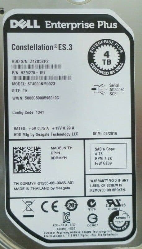 Dell Compellent Enterprise 4TB 7 2K SAS 6G 3 5 HDD Hard Drive DRMYH For ...