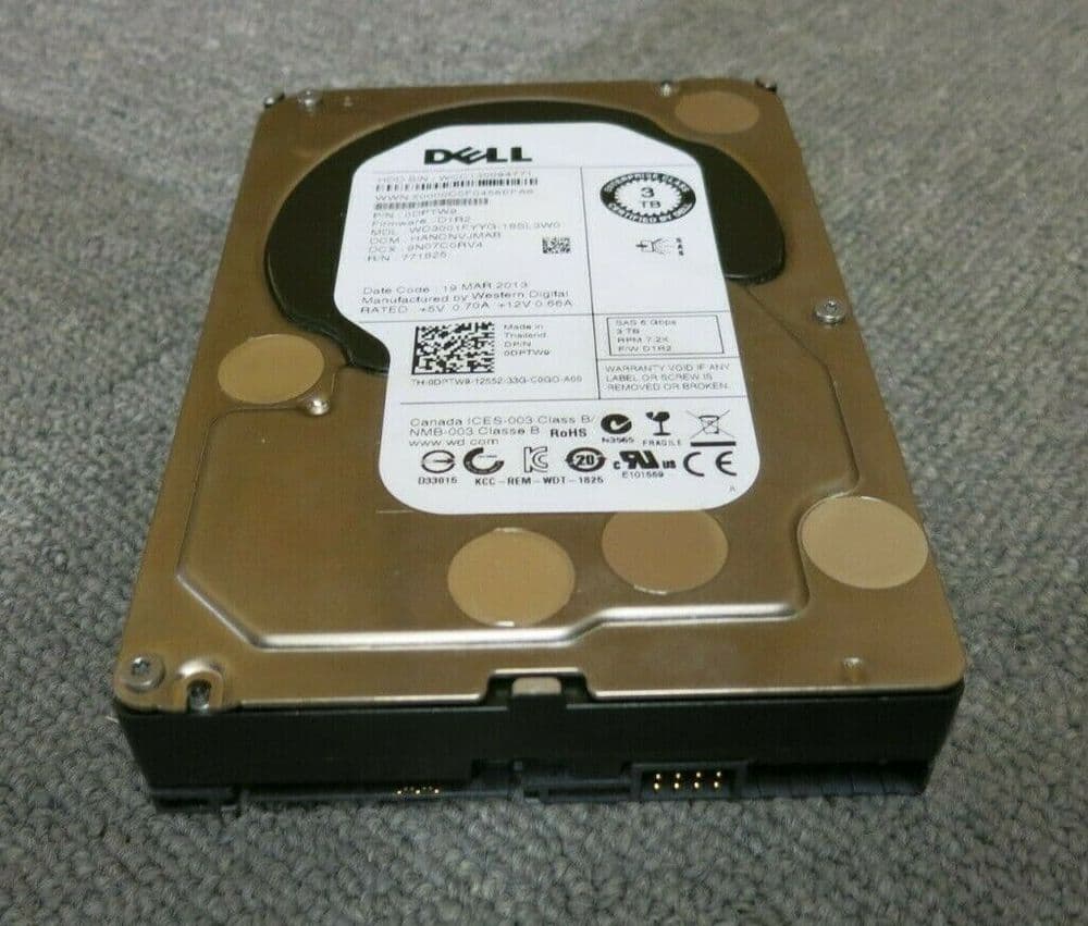 Dell DPTW9 WD3001FYYG-18SL3W0 3TB 72000RPM 32MB 6G 3 5" LFF SAS ...