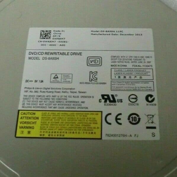 Dell DVD /-RW Multi Recorder Optical Slimline SATA DVD Disc Drive WRXM7 ...