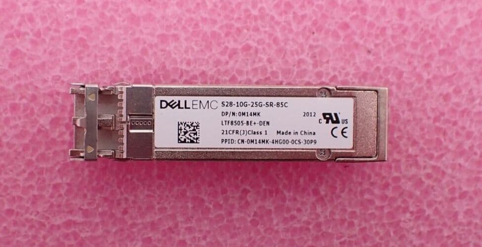 Dell EMC 10/25Gb Dual Rate SFP28 SR LC Transceiver S28-10G-25G-SR-85C M14MK
