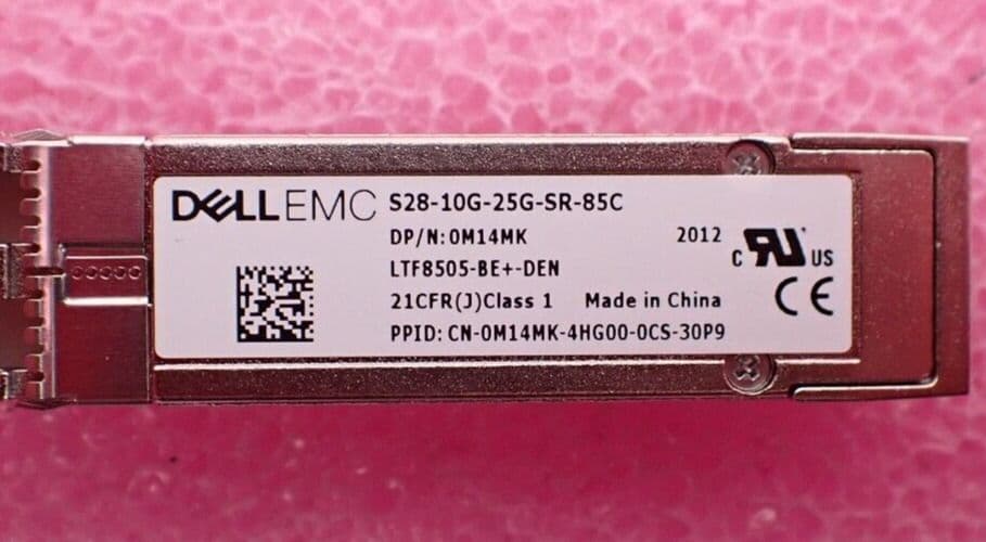 Dell EMC 10/25Gb Dual Rate SFP28 SR LC Transceiver S28-10G-25G-SR-85C M14MK