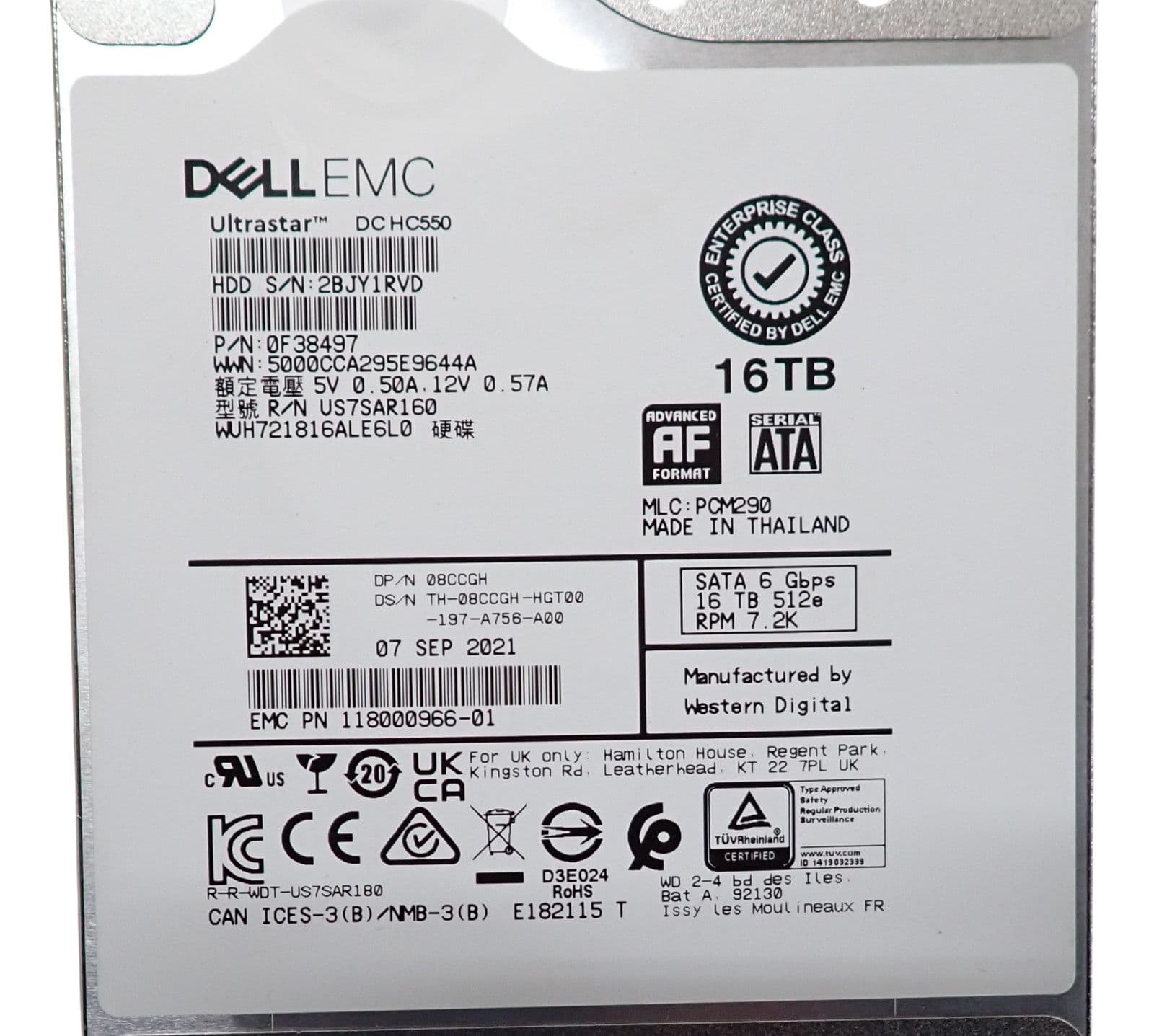 Dell EMC Isilon A2000 H400 H800 16TB 7 2K SATA 6G 3 5" Hard Drive HDD ...