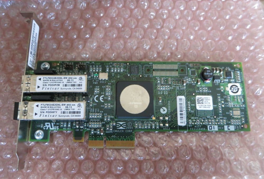 Dell Emulex 4GB Dual Port Fibre Channel PCI-E Host Bus Adapter LPE11002 ...