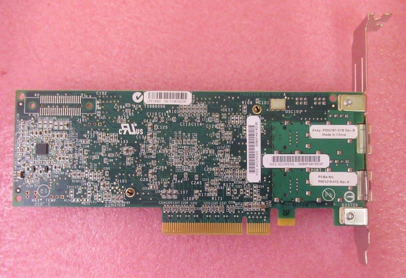 Dell Emulex LPE12002 PCI-e HBA Dual Port 8Gb Full Height Fibre HBA ...