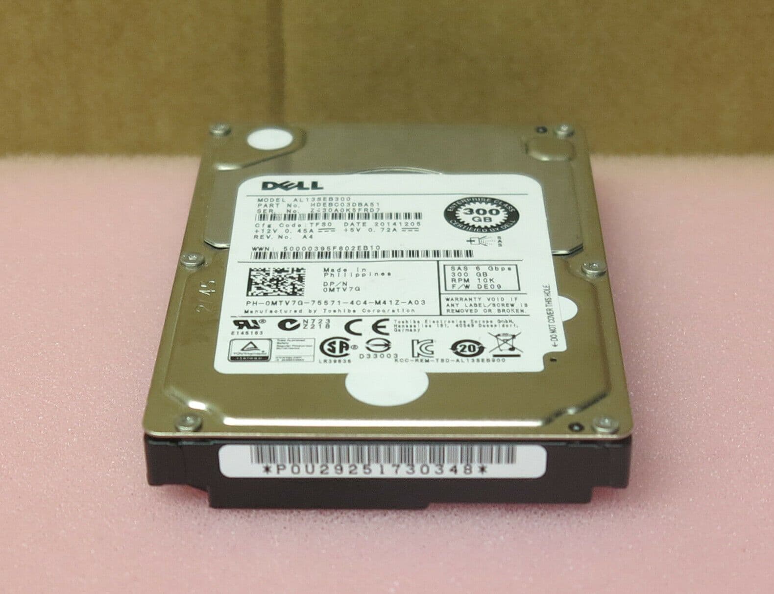 Dell Enterprise 300GB 2 5" SAS 6GB/s 10K 64MB HDD Hard Drive MTV7G for ...