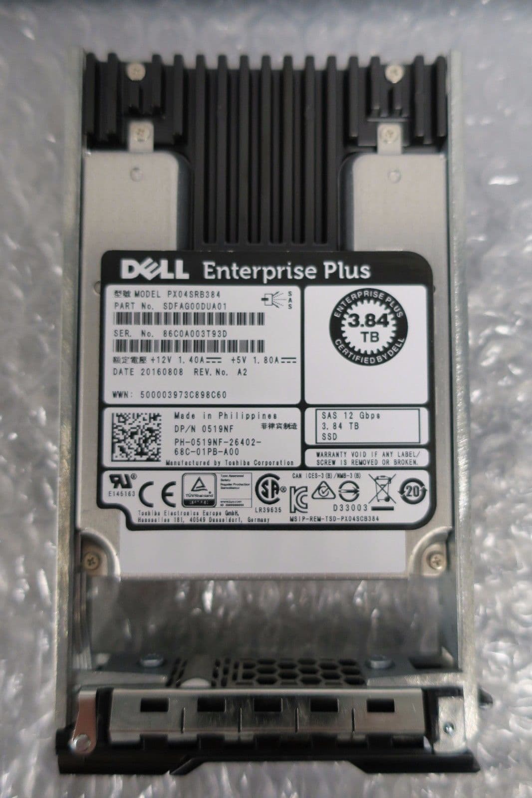 Dell Enterprise Plus 3 84TB SAS 12GBps 12G SSD 2 5" 519NF 13TH GEN R730 ...