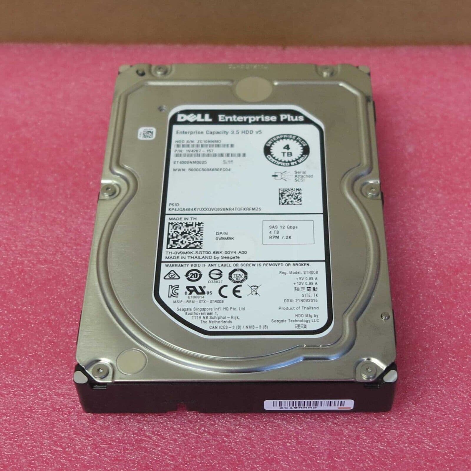 Dell Enterprise Plus 4TB 3 5" SAS 12GB/s 7 2K 128MB Hard Drive HDD V9M9K