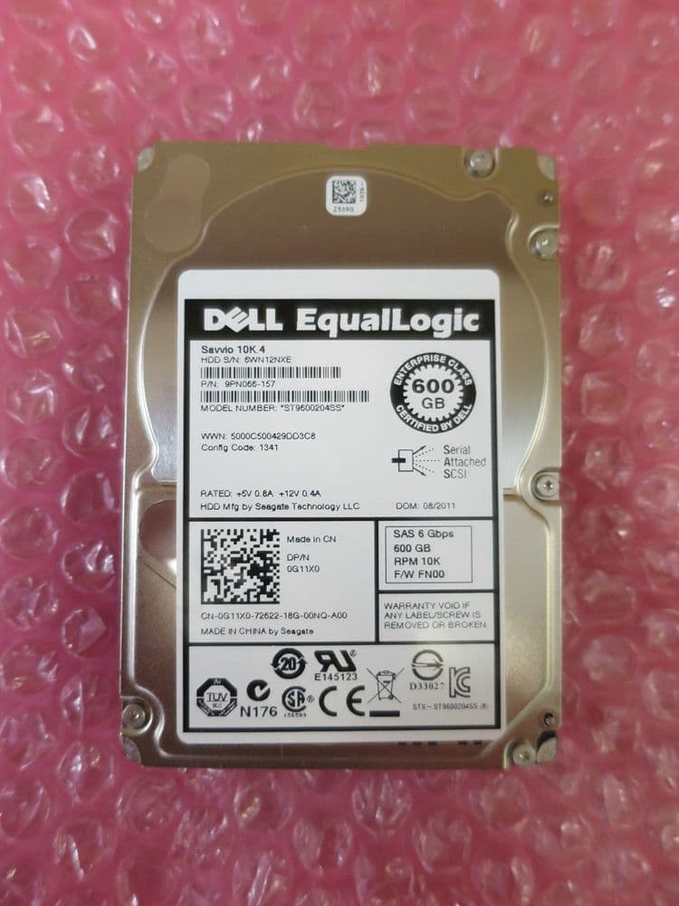 Dell EqualLogic 2 5" 600Gb 10k 6Gbps SAS HDD 0G11X0 G11X0 9PN066-157 FN00
