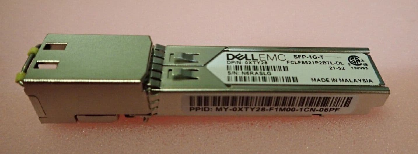 Dell Finisar 1Gb RJ-45 SFP-1G-T SR SFP 100m Copper Transceiver Module XTY28
