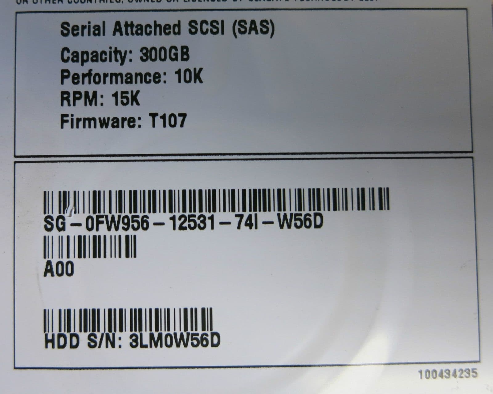 Dell FW956 9DJ066-051 ST3300555SS 300GB 15K RPM 16MB SAS Hard Drive